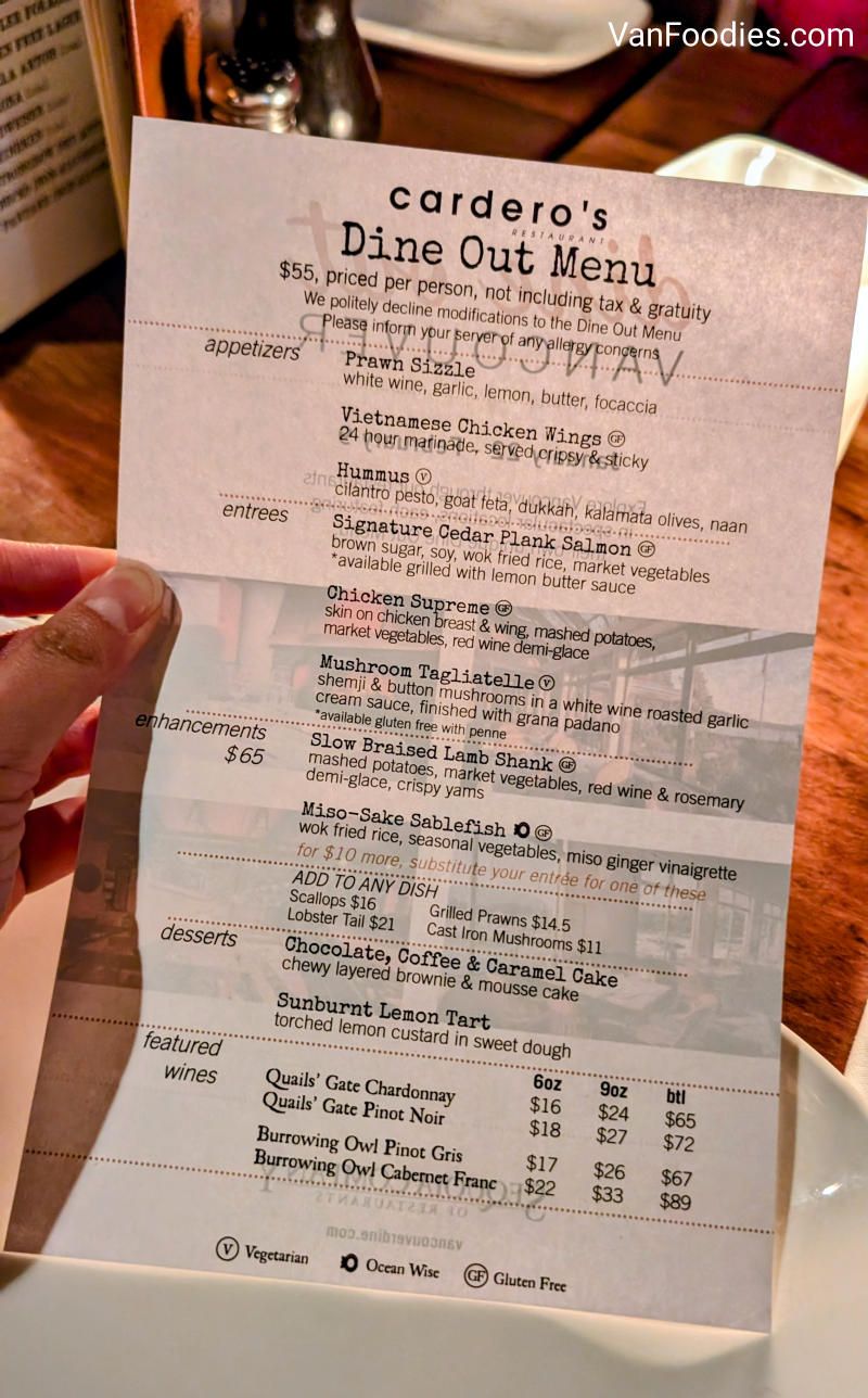 [Dine Out Vancouver 2025] Cardero’s Restaurant – VanFoodies.com